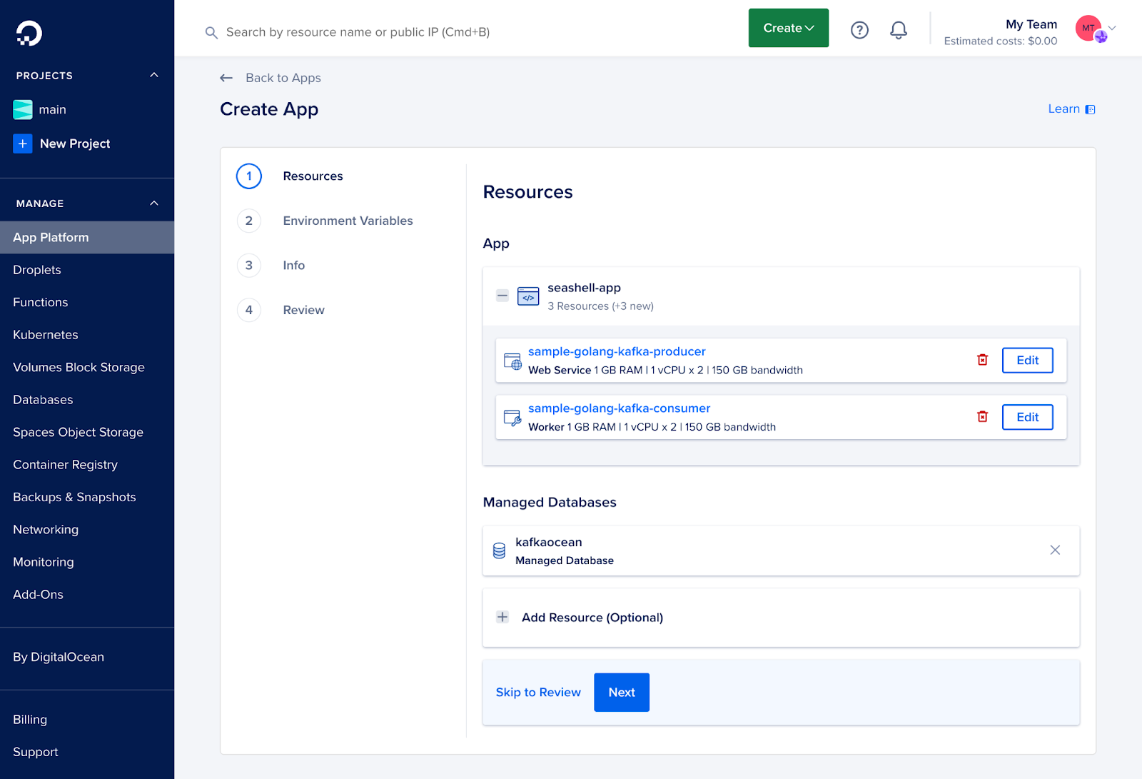 Deploying your Microservices Architecture App in App Platform using Managed Kafka | DigitalOcean